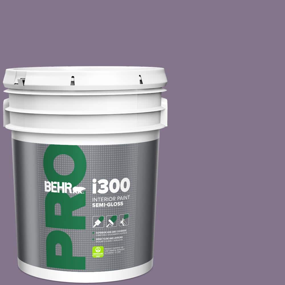 BEHR PRO 5 gal. #S100-5 Purple Potion Semi-Gloss Interior Paint PR37305 ...
