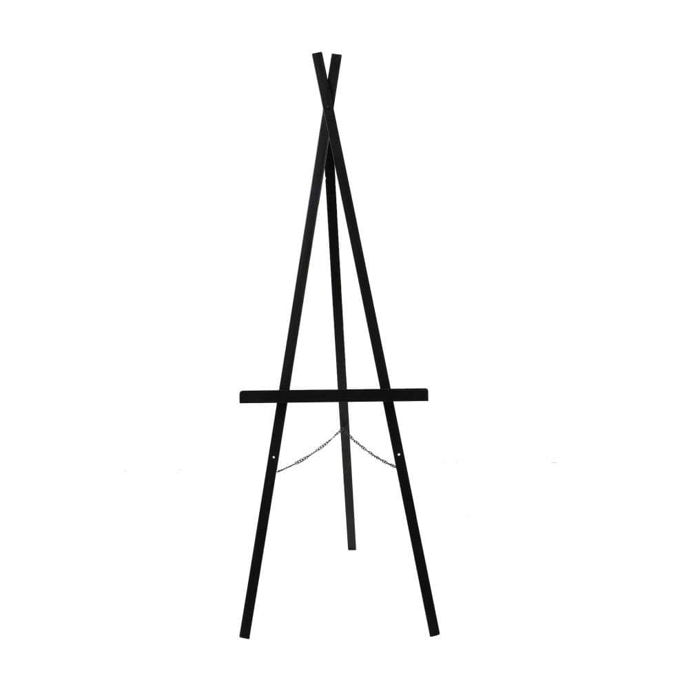 Litton Lane 56 in. Black Metal Tall Adjustable Minimalistic Tabletop ...