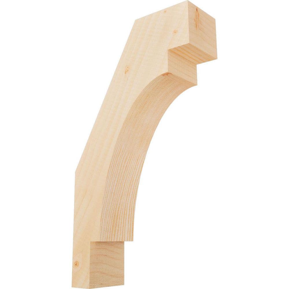 Ekena Millwork 3 1/2"W x 10"D x 18"H Merced Smooth Knee Brace, Douglas ...