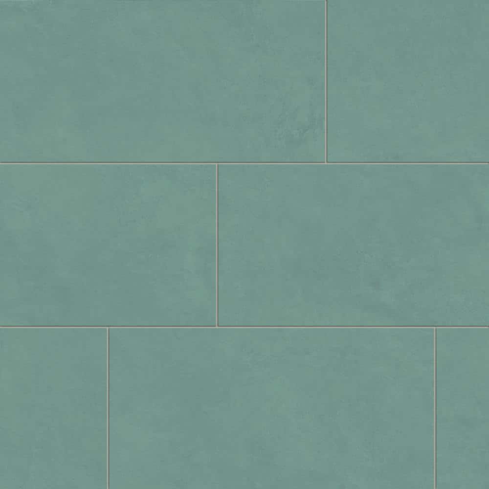 Corso Italia Urban Jade Matte 12 in. x 24 in. Solid Concrete Look ...