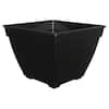 Dynamic Design Newbury 14.88 in. x 11 in. Black Resin Deck Box Planter ...