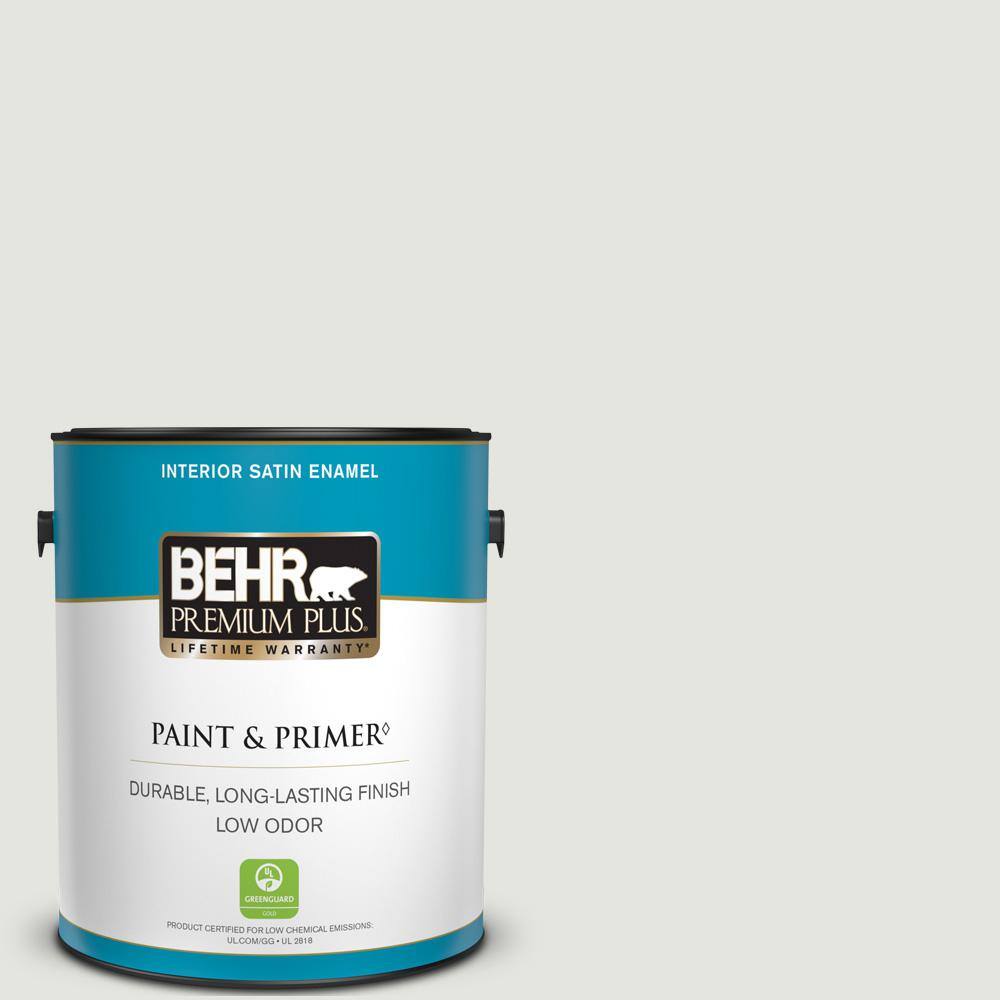 BEHR PREMIUM PLUS 1 gal. #BL-W12 Canyon Wind Satin Enamel Low Odor ...