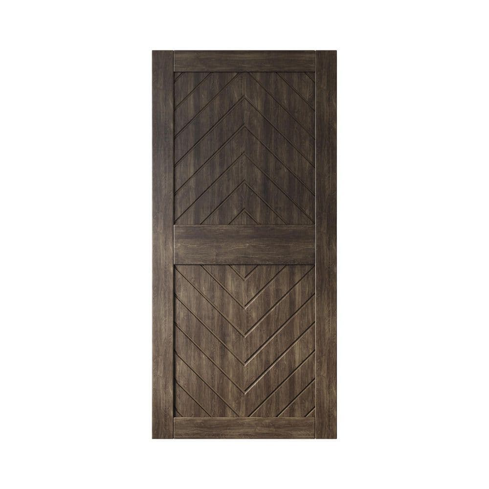 HOMACER JT2 32 in. x 84 in. C-Panel Solid Core Ebony Fishbone Design ...