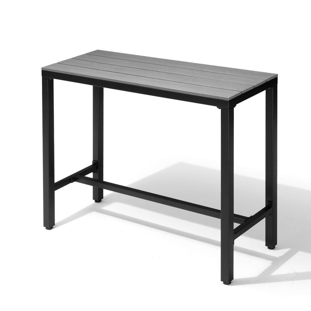 Pellebant 43 in. Patio Outdoor Bar Table Rectangle Pub Table Dining ...