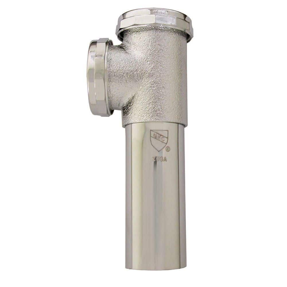 JONES STEPHENS 1-1/2 in. Chrome Plated Brass Slip Joint End Outlet Tee ...