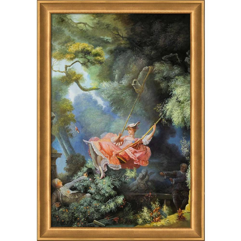 LA PASTICHE The Swing, c.1765 by Jean-Honore Fragonard Muted Gold Glow ...