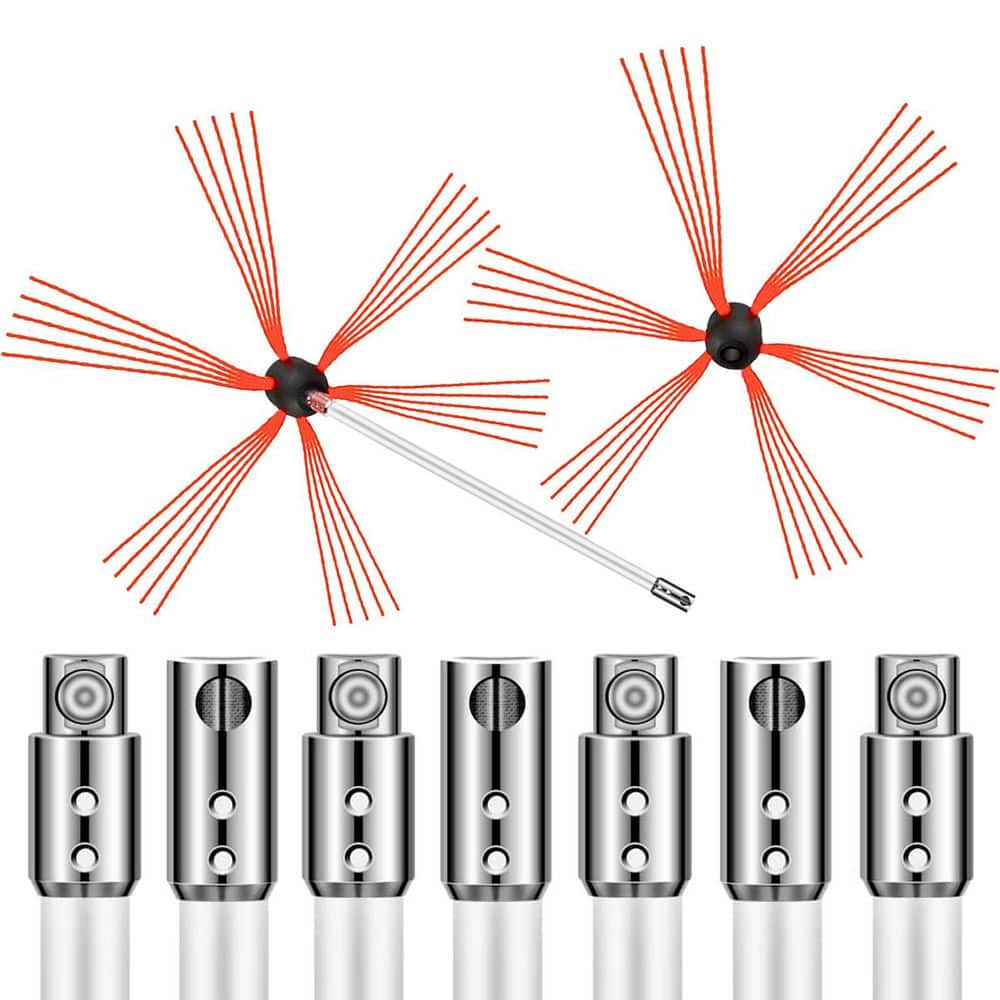 SKYSHALO Chimney Sweep Kit 26 ft. Length, Chimney Brush Kit, Rotary ...