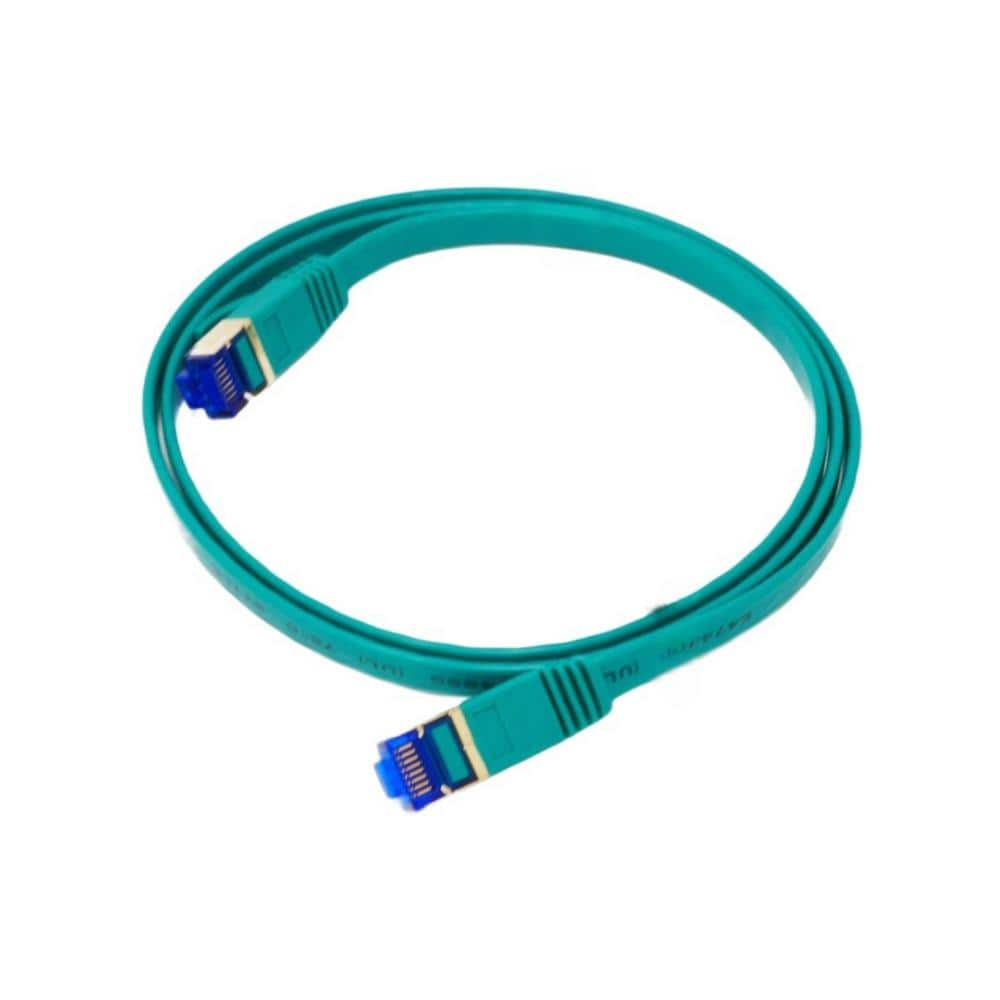 QualGear 3 ft. CAT 7 Flat High-Speed Ethernet Cable - Green QG-CAT7F ...