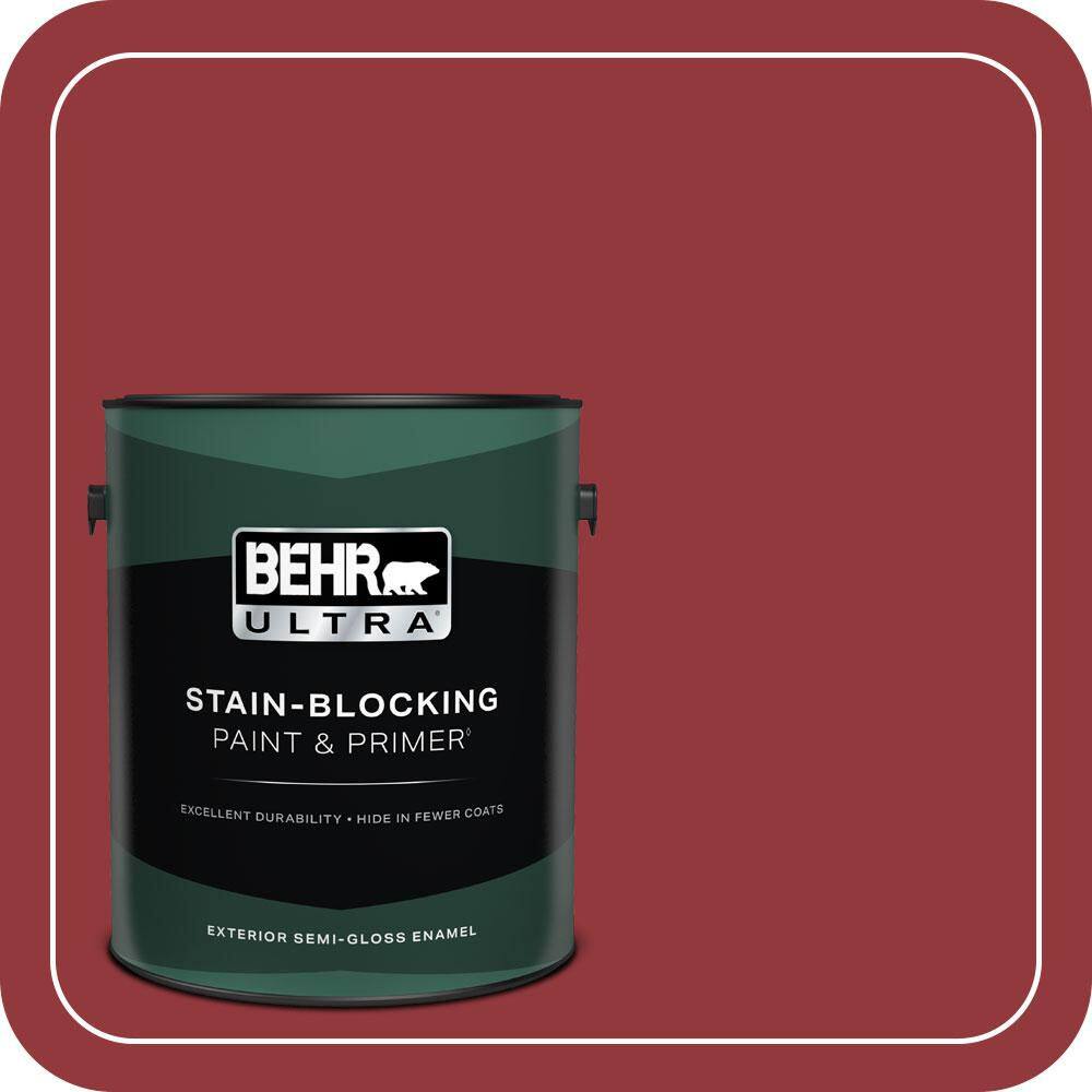 BEHR ULTRA 1 gal. #ECC-32-3 Cherry Tree Semi-Gloss Enamel Exterior ...