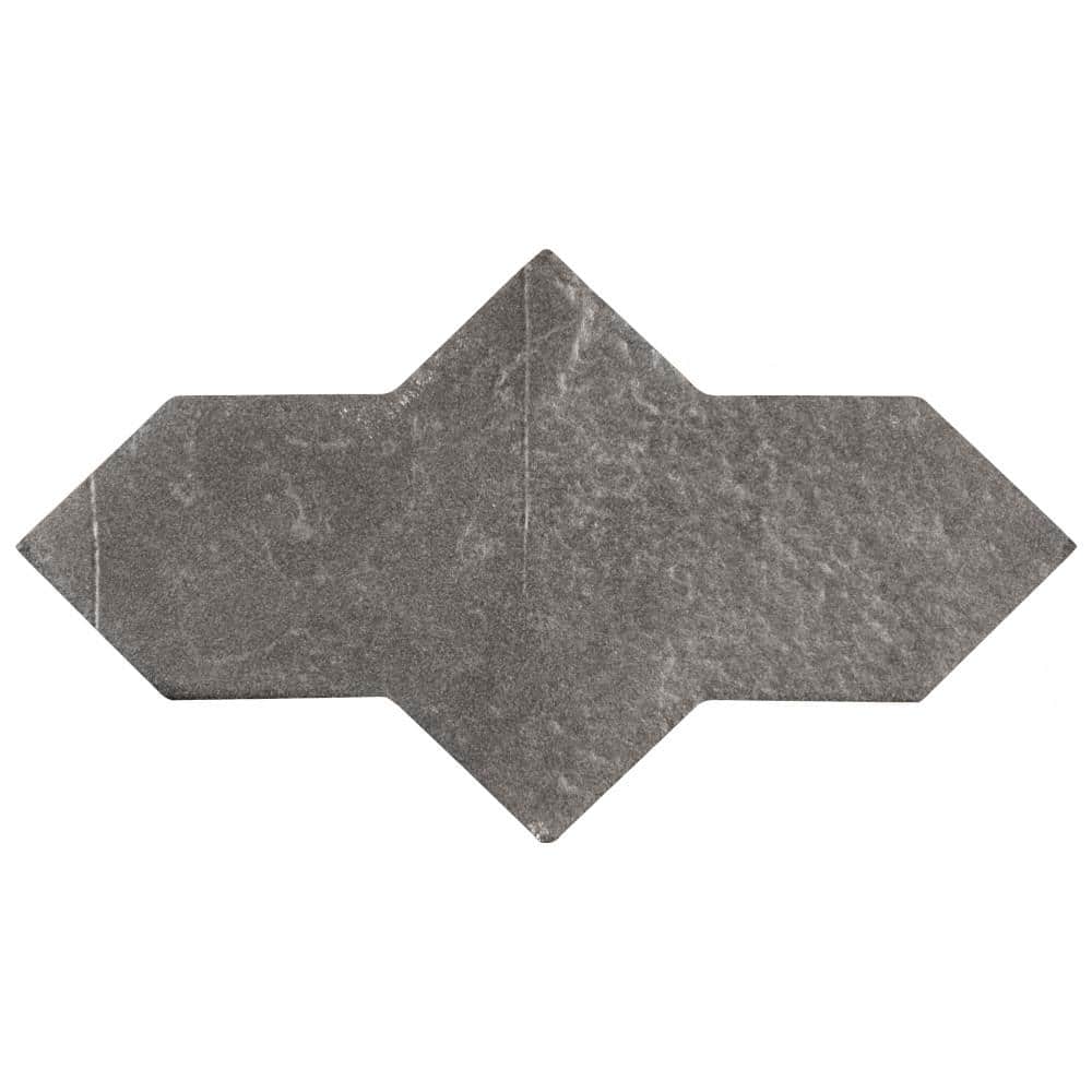 Merola Tile Istanbul Shield Night 2-3/8 in. x 8-1/4 in. Porcelain Floor ...