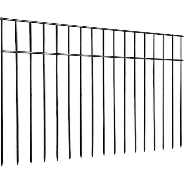 FAWEY TRED INC 24 in. L x 15 in. H Black Metal Garden Fence 10-Pack ...