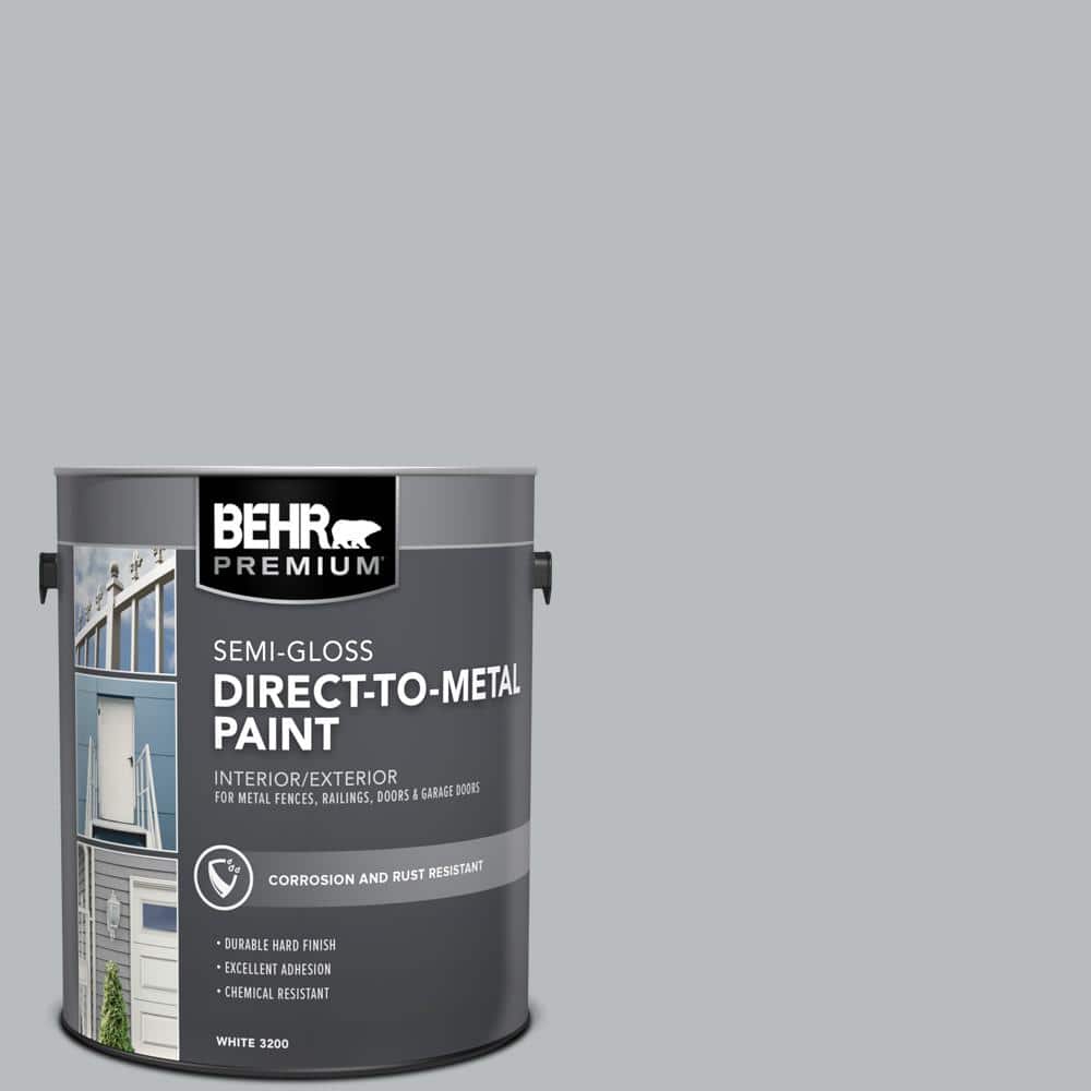 BEHR PREMIUM 1 gal. #PPU18-05 French Silver Semi-Gloss Direct to Metal ...