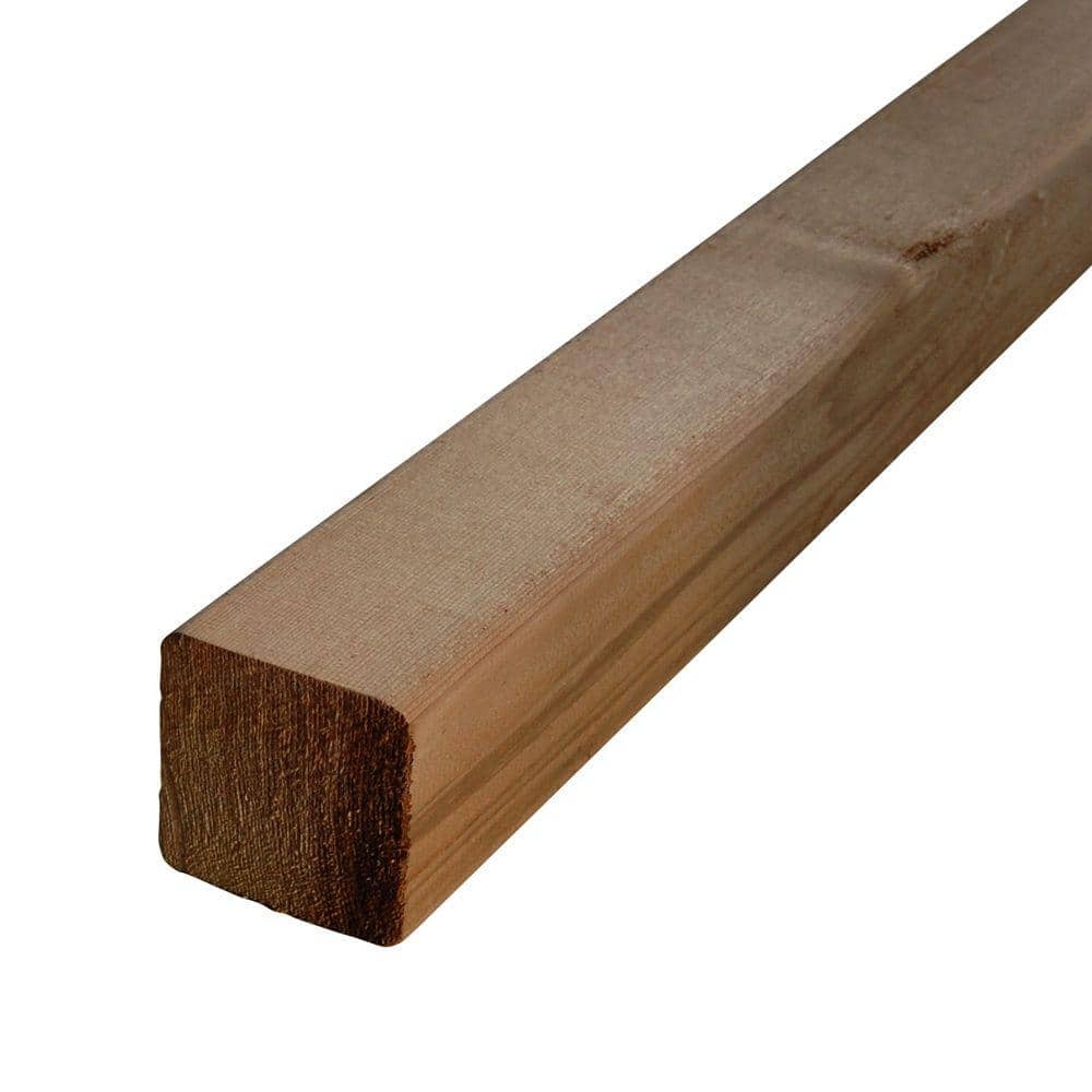 4 in. x 4 in. x 54 in. Western Red Cedar Wood Deck Post ...