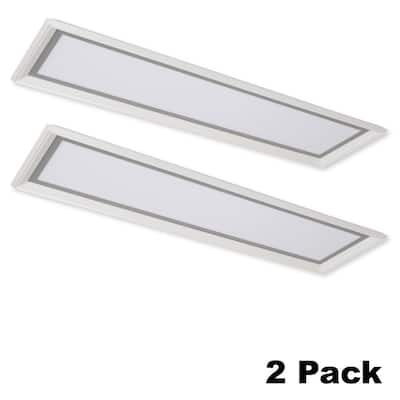 Commercial Electric Augusta 50 in. x 15 in. Satin Nickel, White Frame ...