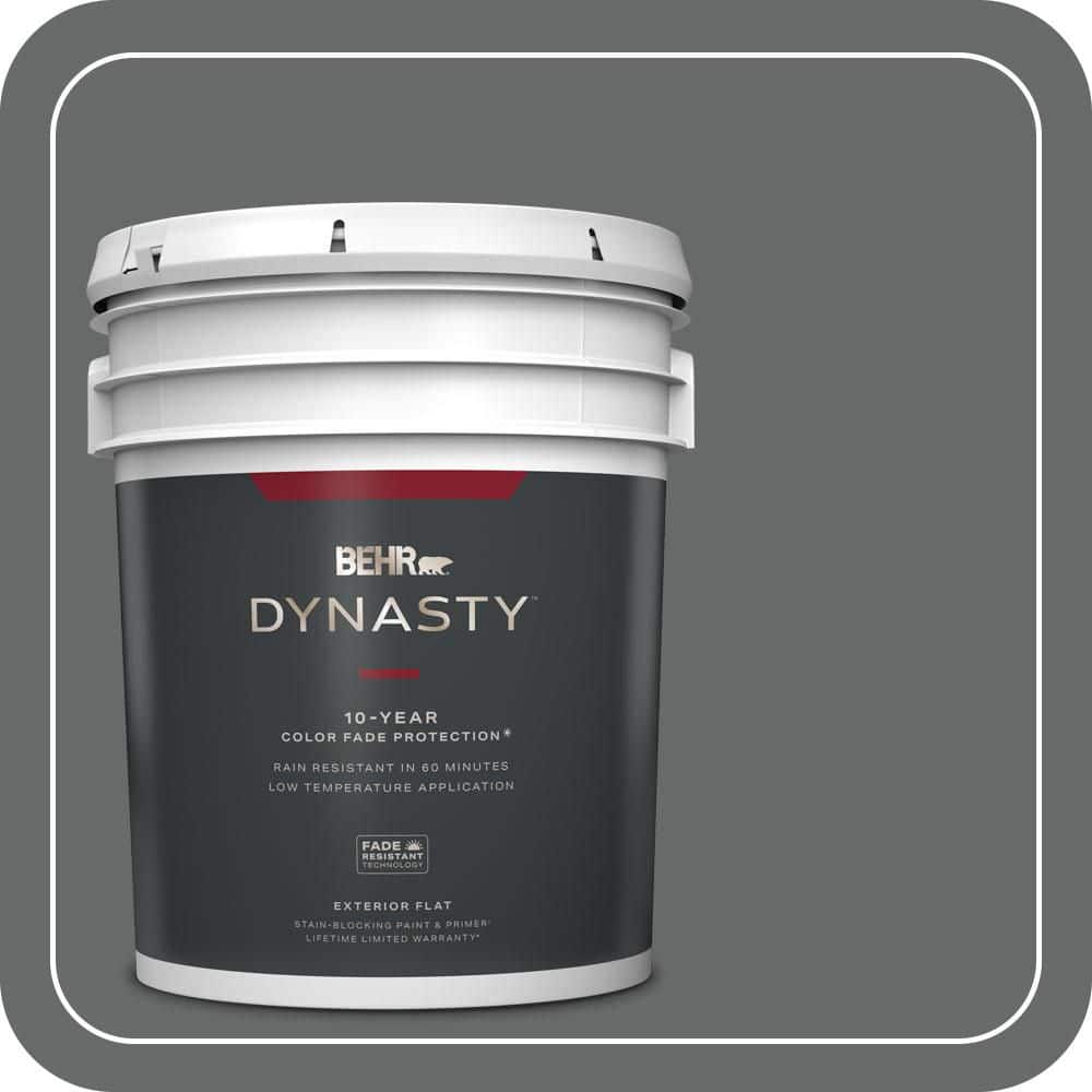 BEHR DYNASTY 5 gal. #BXC-63 Molten Lead Flat Exterior Stain-Blocking ...