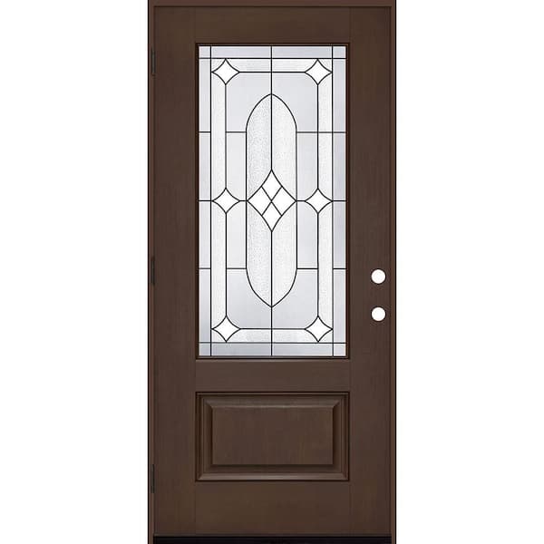 Steves & Sons Regency 36 in. x 80 in. 3/4L Axis Glass RHOS Hickory ...
