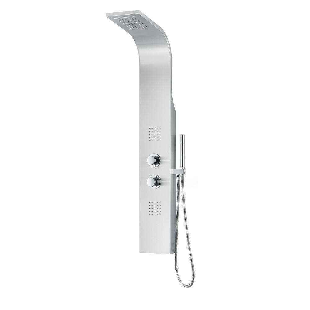 ANZZI ANCHORAGE Series 60 in. 2-Jetted Full Body Shower Panel System ...