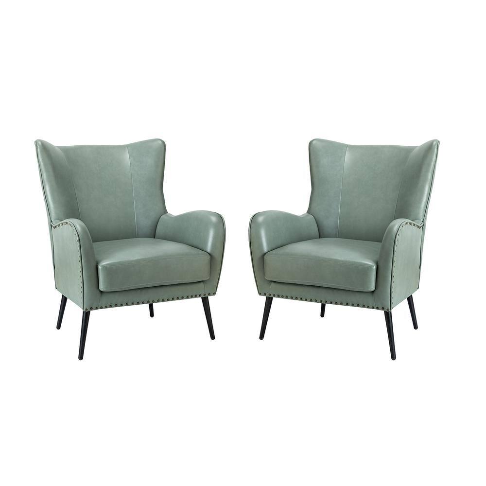 JAYDEN CREATION Harpocrates Modern Sage Wooden Upholstered Nailhead ...