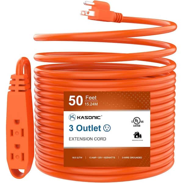 Lukyamzn 10 ft. 16/3 Heavy Duty Outdoor Extension Cord with Flexible ...