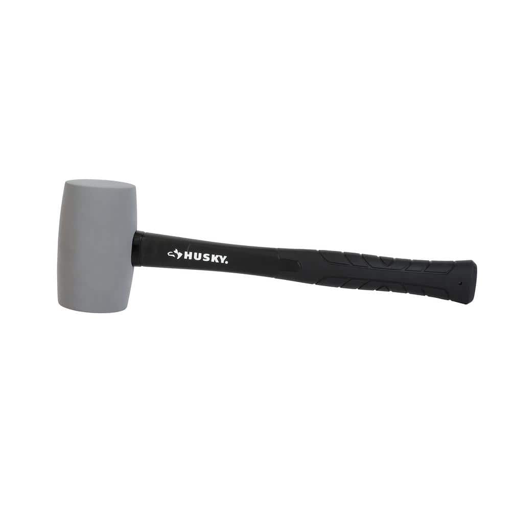 Husky 24 oz. Gray Rubber Mallet with Fiberglass Handle 91790 - The Home ...