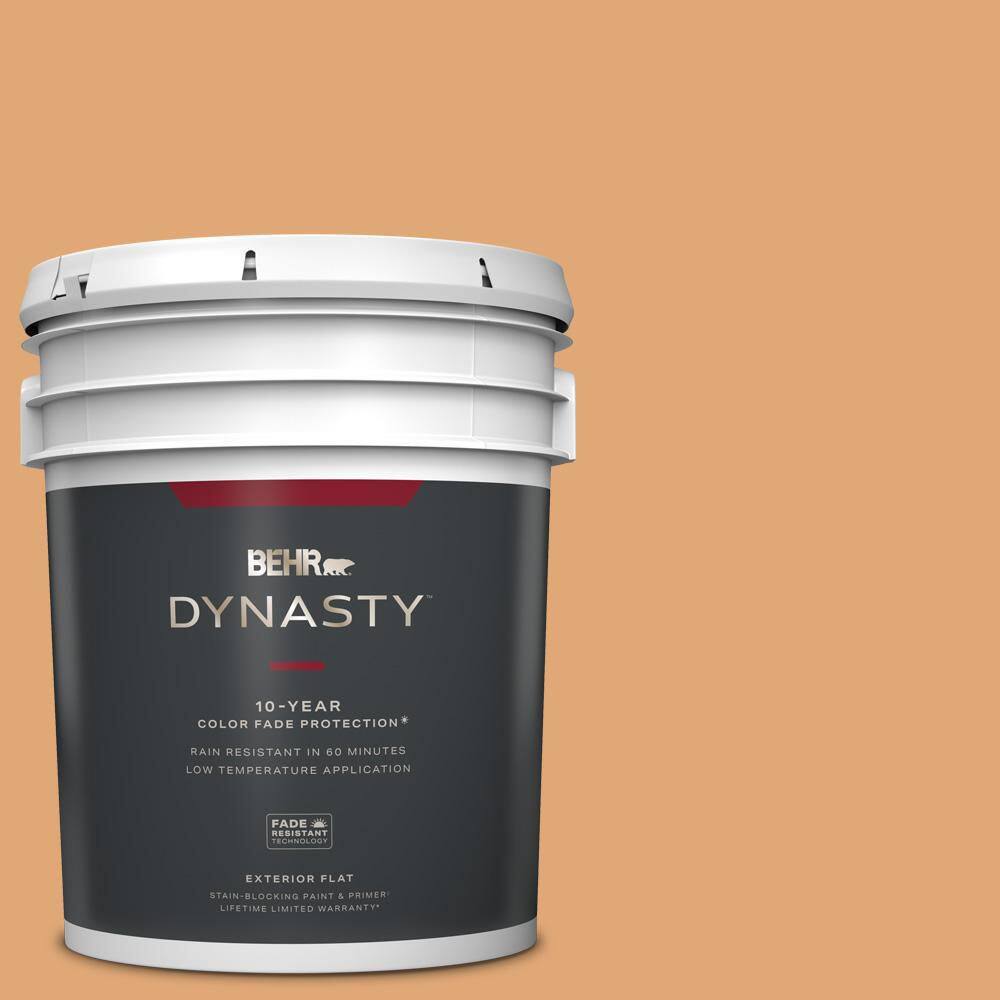 BEHR DYNASTY 5 gal. #280D-4 Caramel Sundae Flat Exterior Stain-Blocking ...