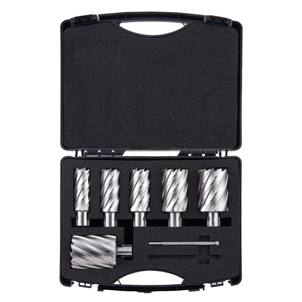 SKYSHALO 6 Pc Mag Drill Bit Set, Annular Cutter, 1-2 in. Diameter, 2 in ...