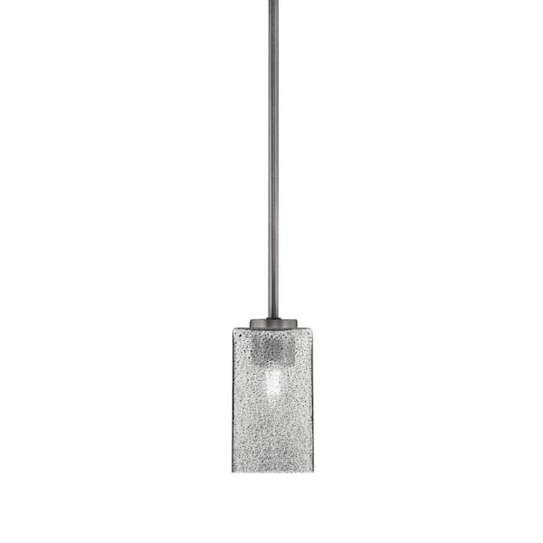 Cottonwood 100-Watt 1-Light Graphite Shaded Pendant Light with 3.5 in ...