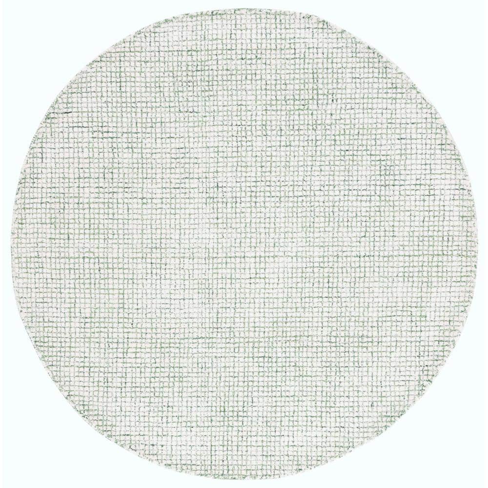 SAFAVIEH Abstract Ivory/Green 6 ft. x 6 ft. Abstract Striped Round Area ...