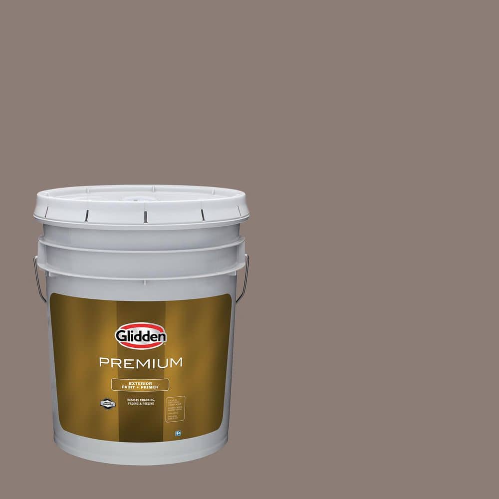 Glidden Premium 5 gal. PPG1017-5 Cinnamon Toast Satin Exterior Latex ...