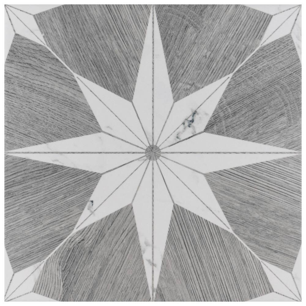 Merola Tile Llama Stella Loire Verso Silver Smoke 9-3/4 in. x 9-3/4 in ...