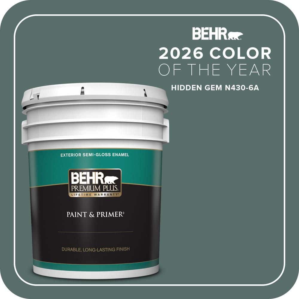 BEHR PREMIUM PLUS 5 gal. #N430-6A Hidden Gem Semi-Gloss Enamel Exterior ...