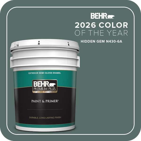 BEHR PREMIUM PLUS 5 gal. #N430-6A Hidden Gem Semi-Gloss Enamel Exterior ...