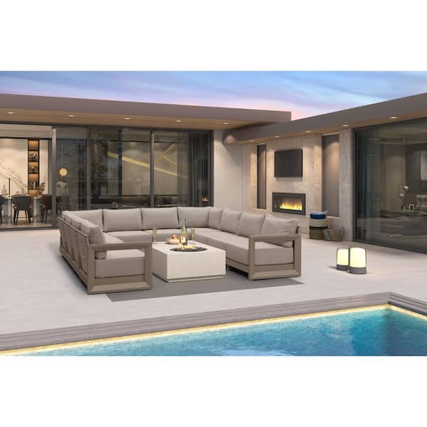 PURPLE LEAF 10 Pieces Patio Conversation Sets All Weather Outdoor Couch ...