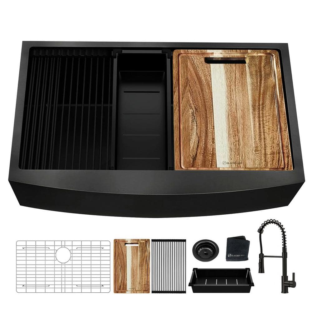 Reviews for Glacier Bay 33 in. Farmhouse/Apron-Front Single Bowl 18 ...