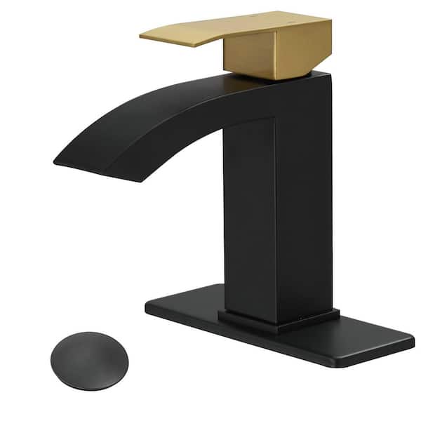 FLG Single Handle Single Hole Bathroom Sink Faucet w/ Drain Kit ...