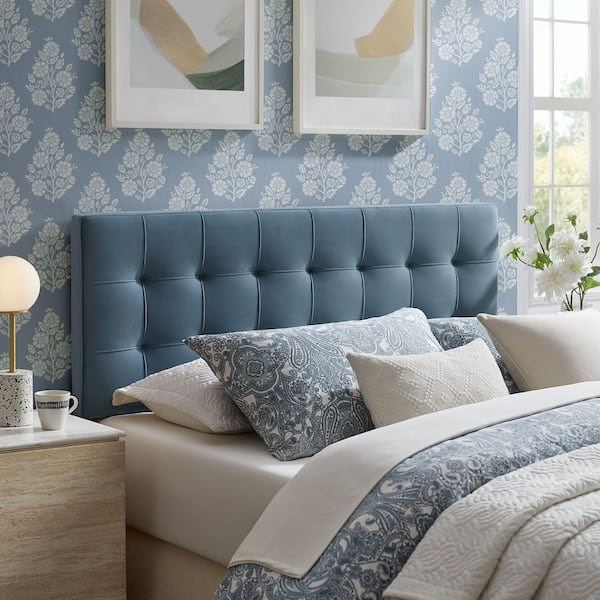 Reviews for MODWAY Lily Upholstered Full Size Headboard in Navy ...