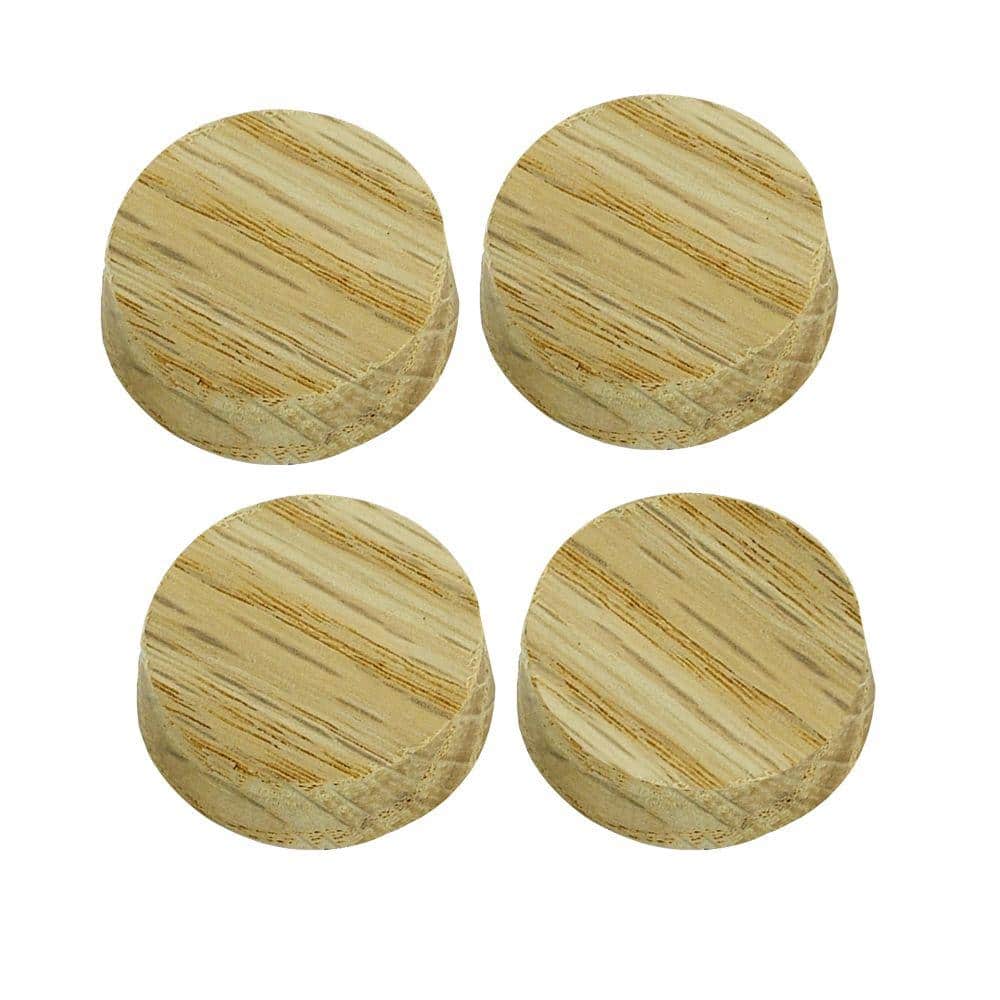 EVERMARK Stair Parts 1 in. Unfinished Oak Flat Plugs (4-Pack) 9400R-100 ...