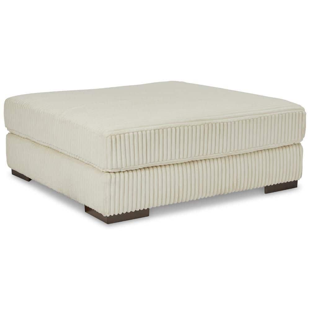 Benjara Lindy Ivory Polyester Square Accent Ottoman BM331718 - The Home ...