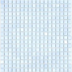 Apollo Tile Skosh 11.6 in. x 11.6 in. Glossy Neon Blue Glass Mosaic ...