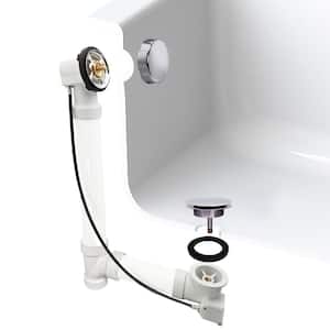 Westbrass 45 in. Cable Drive Bath Drain Trim with Rotary Overflow Cover ...