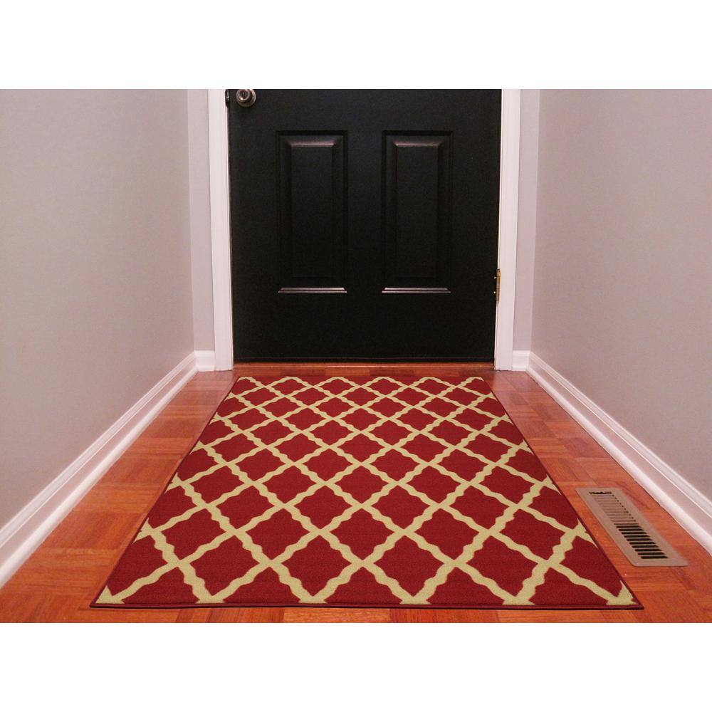 Ottomanson Ottohome Collection Non-Slip Rubberback Trellis Design 3x5 ...