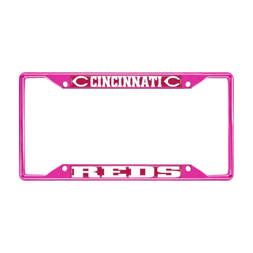 FANMATS Universal Fit MLB - Cincinnati Reds License Plate Frame - Pink ...