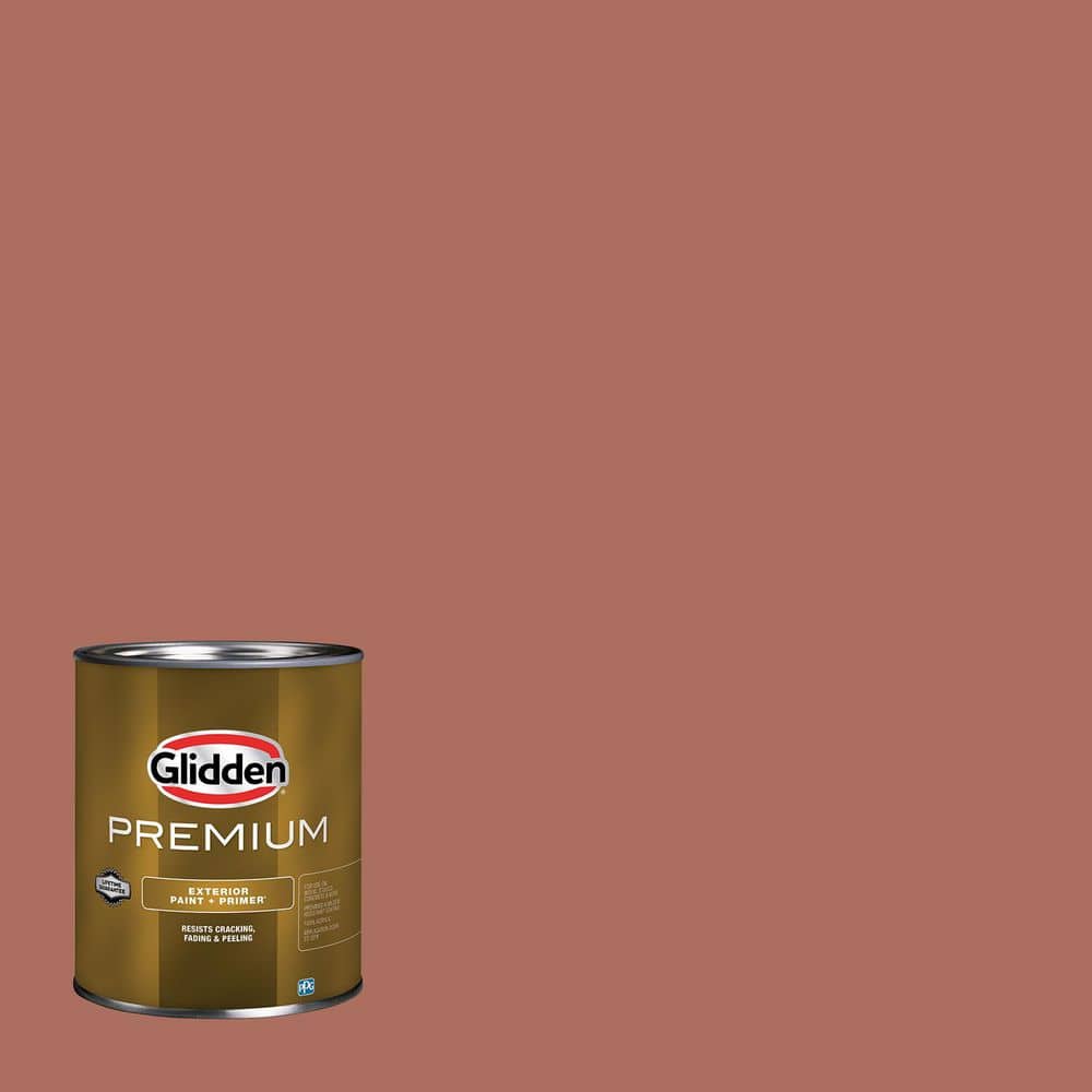 Glidden Premium 1 qt. PPG1066-6 Amaretto Satin Exterior Latex Paint ...