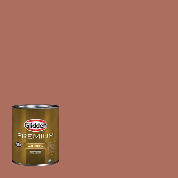 Glidden Premium 1 qt. PPG1066-6 Amaretto Satin Exterior Latex Paint ...