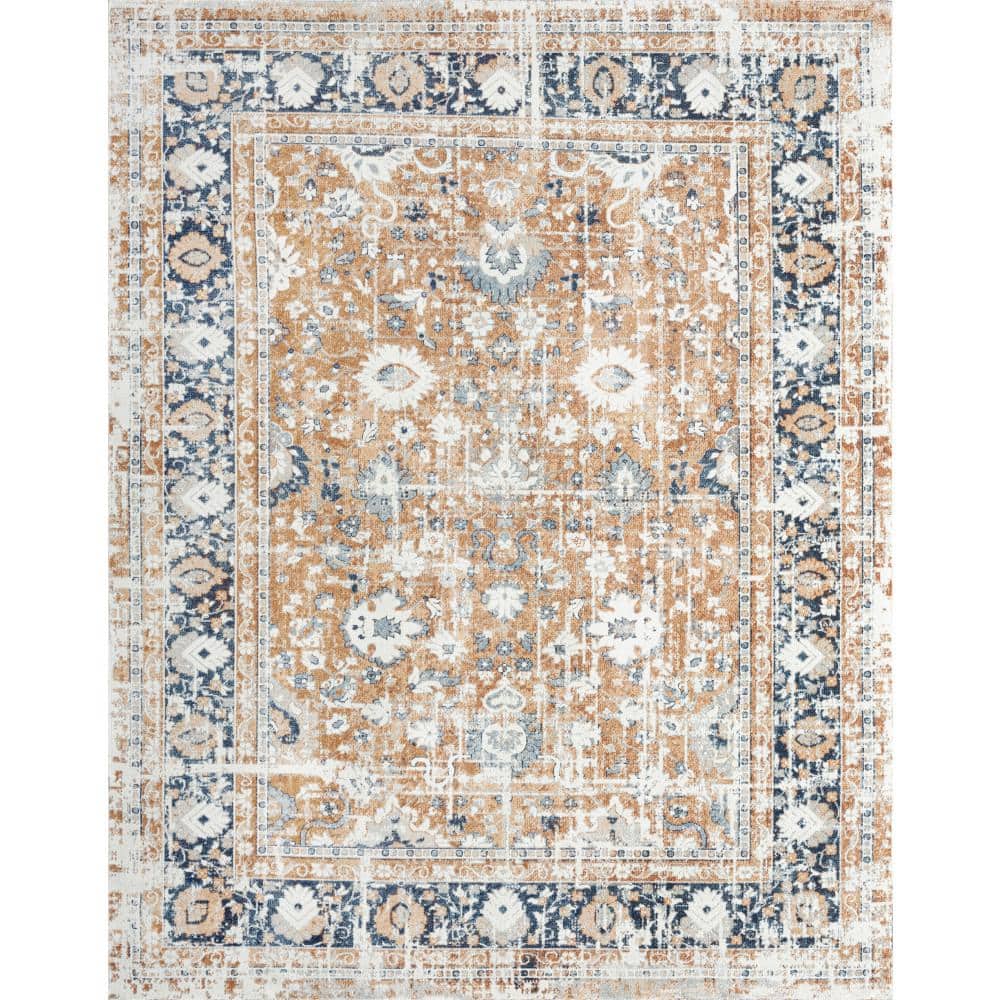 Tayse Rugs Palazzo Oriental Rust 8 ft. x 10 ft. Indoor Area Rug PLZ2404 ...