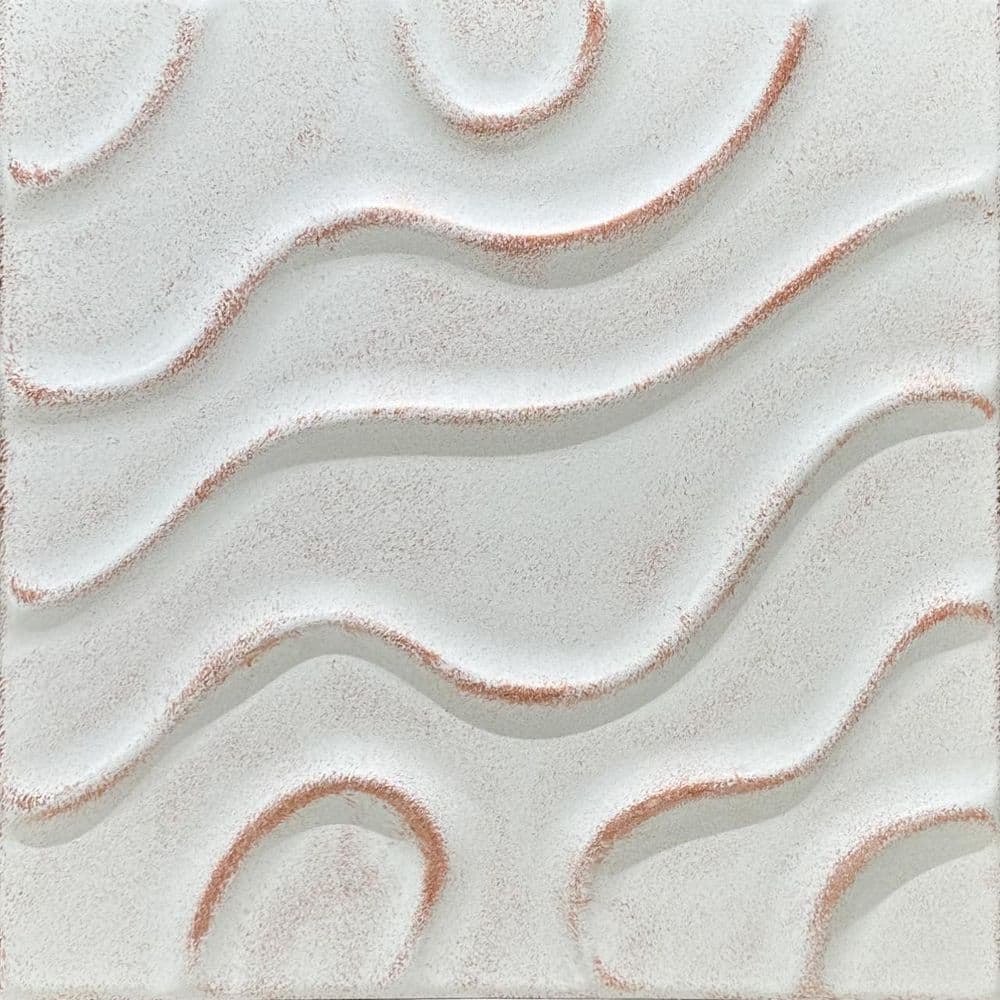 A La Maison Ceilings Modern Art White Washed Copper 1.6 ft. x 1.6 ft ...
