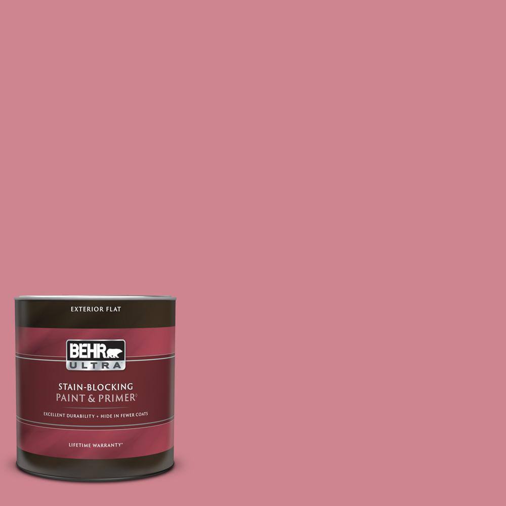 BEHR ULTRA 1 qt. #130D-4 Rose Sachet Flat Exterior Paint & Primer ...