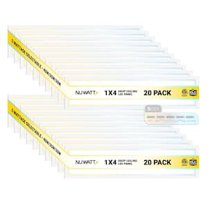 NuWatt 1 ft. x 4 ft. Drop Ceiling Backlit Integrated LED Panel 5CCT 30K ...