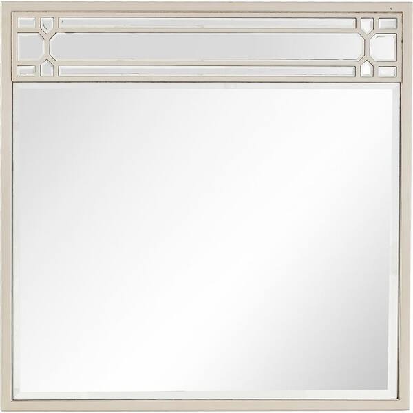 HomeRoots 36 in. W x 36 in. H Metal Beige Decorative Mirror 2000396646 ...
