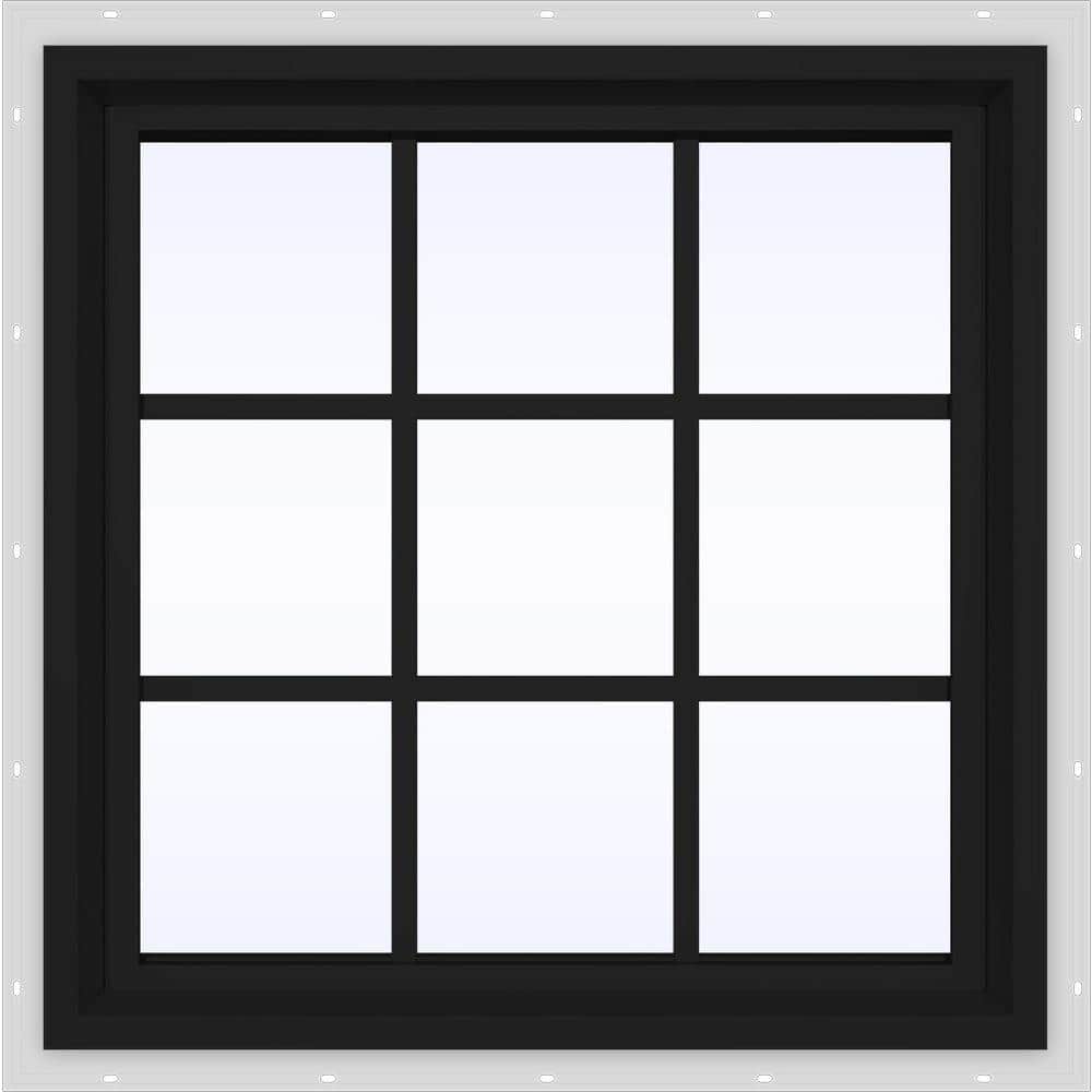 JELD-WEN 36 in. x 36 in. V-4500 Series Bronze FiniShield Vinyl Fixed ...